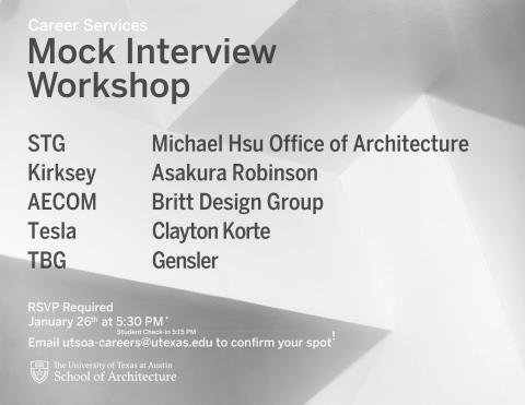 2023 Mock Interview Workshop | School of Architecture